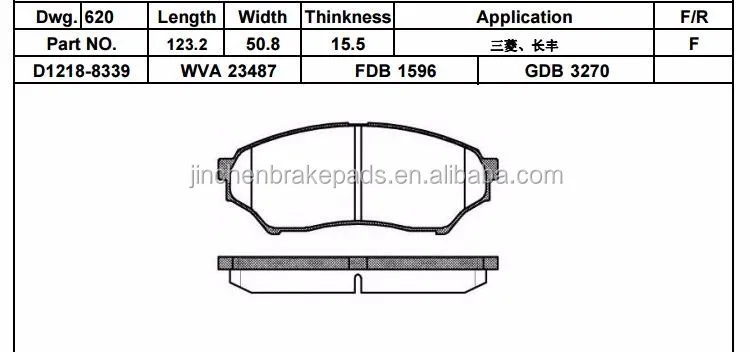 Factory Price Auto Spare Parts D1218/wva23487/gdb3270 Spare Part Brand ...