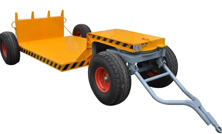 Full Trailer Turntable Low Bed Trailer Road Roller Trailer with Ramp 5ton