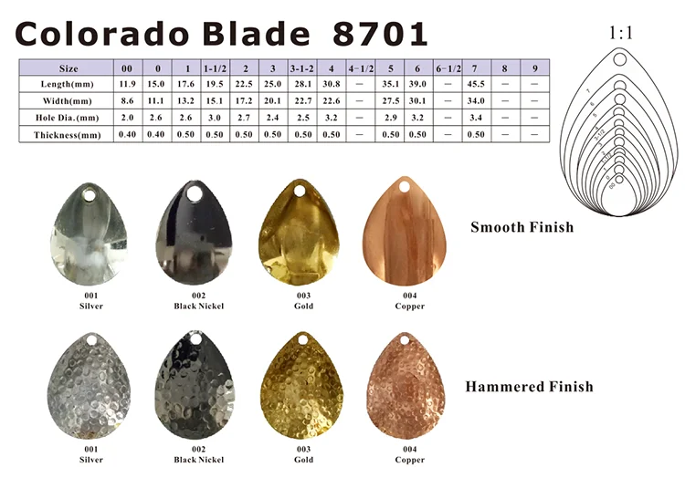 Spinner Blades Fishing Spoons Easy Spin Spinner Folded Clevises Blades ...