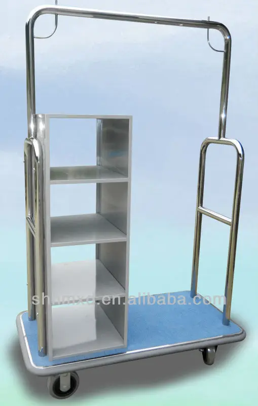 Stainless Steel Hotel Clothes Trolley with Hanger - Durable & Stylish
