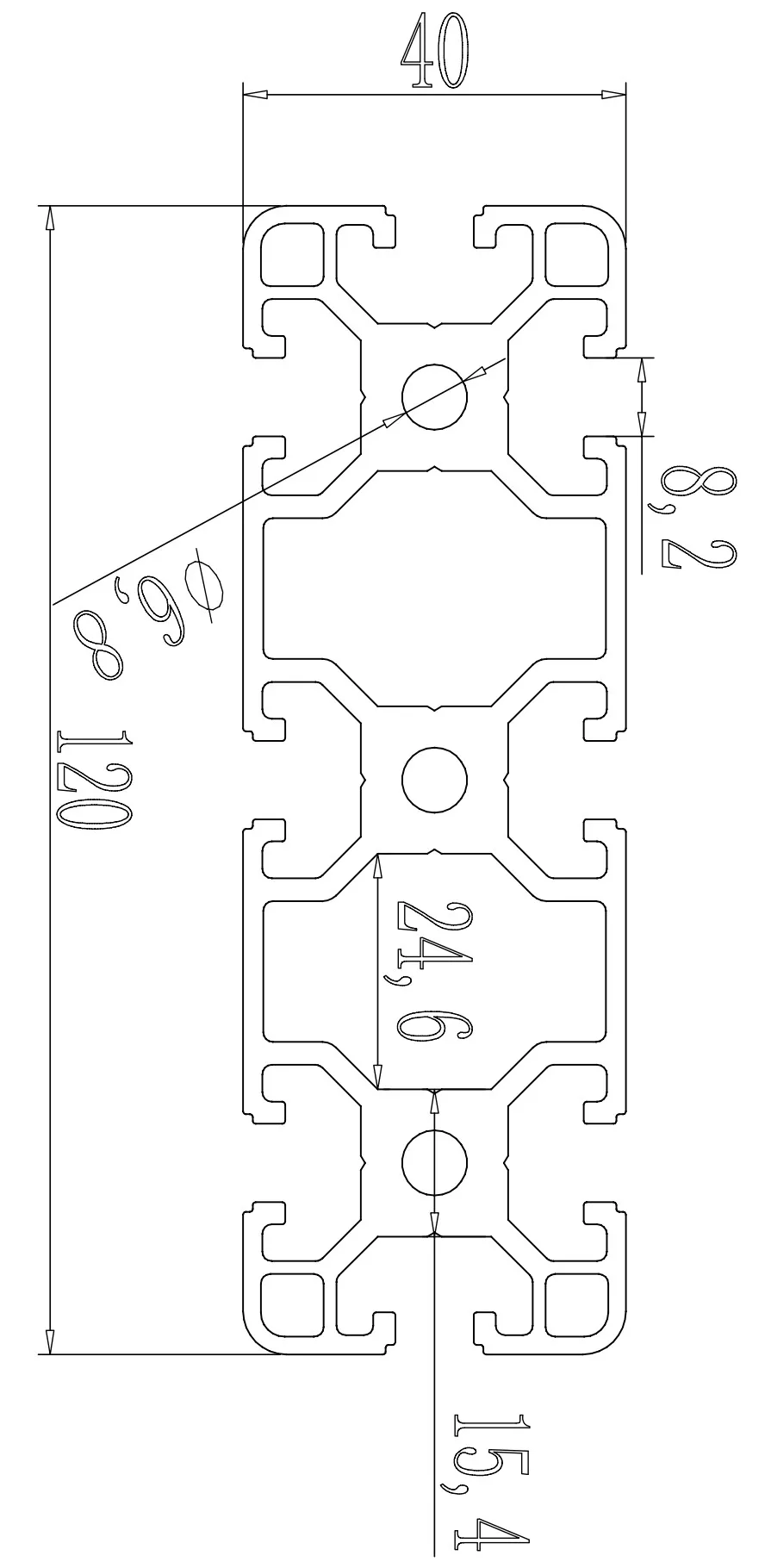 4040 4080 40120 40160 Aluminum Extrusion Aluminium Frame System T Slot ...
