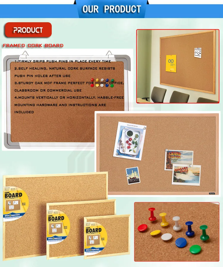 Factory Customized Soft Cork Notice Board Message Board For School ...