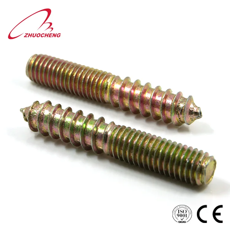 Double Head Threaded Wood Dowel Screw - Buy Double End Dowel Screw ...