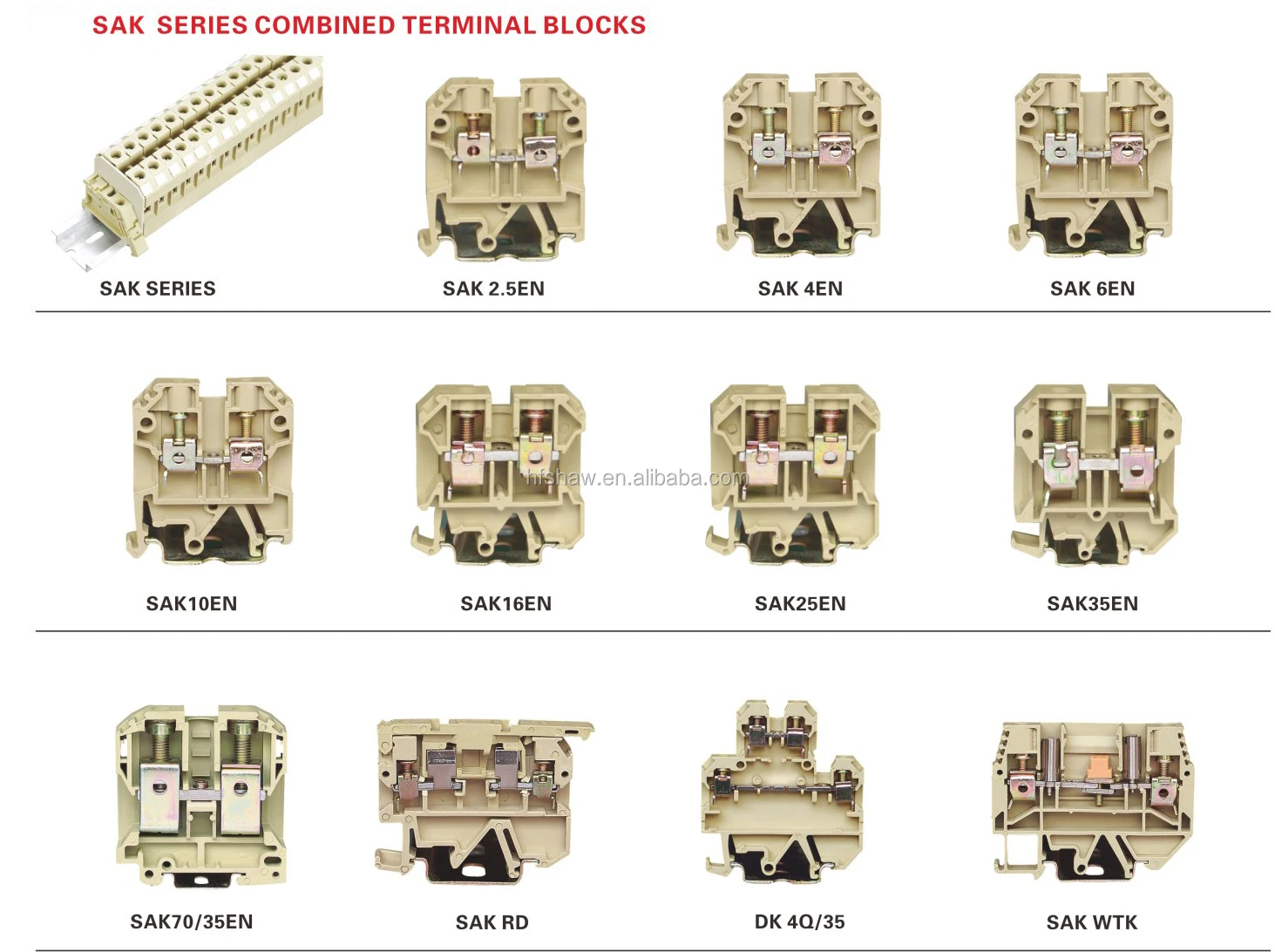 High Quality Sak 2.5enseries Combined Terminal Blocks - Buy Sak Series ...