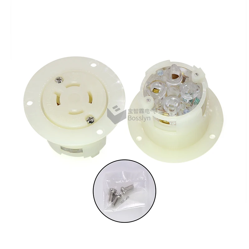 Industrial Type Plug 30a 600v Locking Flanged Outlet Socket Twist Lock ...