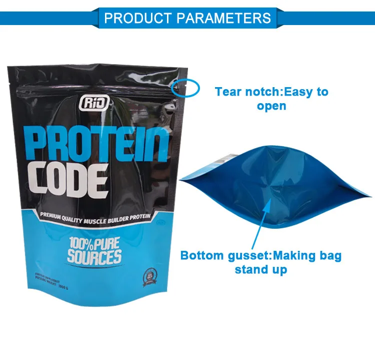 Resealable 500g Protein Powder Doypack Customized Printed Powder ...