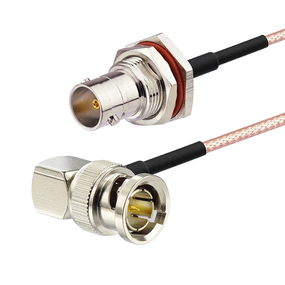 Coaxial Cable RG179 - 75 Ohm BNC Bulkhead Jack to Right Angle Plug