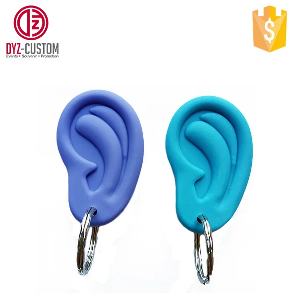 Ear Ring Keychain Kids Novelty Gift Mini Ear Shaped Silicone Key Chain ...