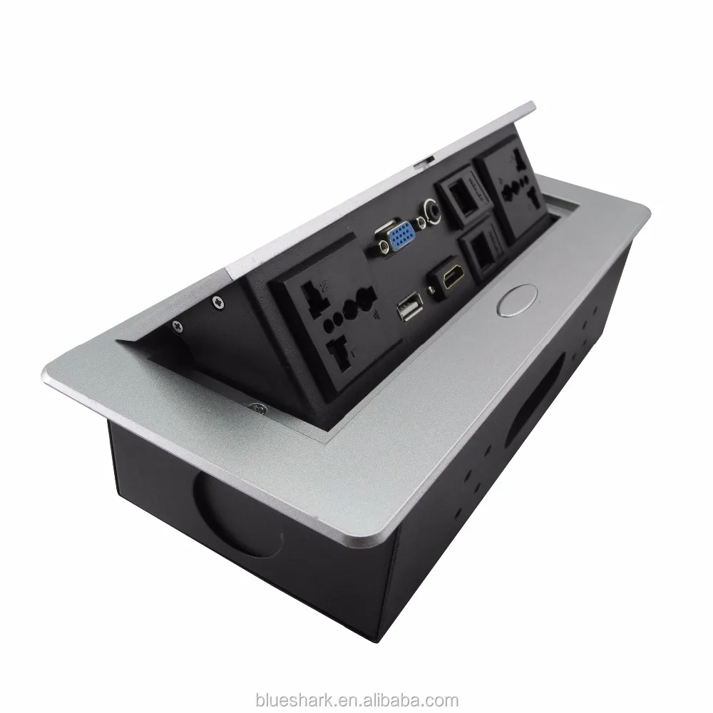 Aluminum Pop Up Power Outlet With Usb & Rj45 For Tabletop ...