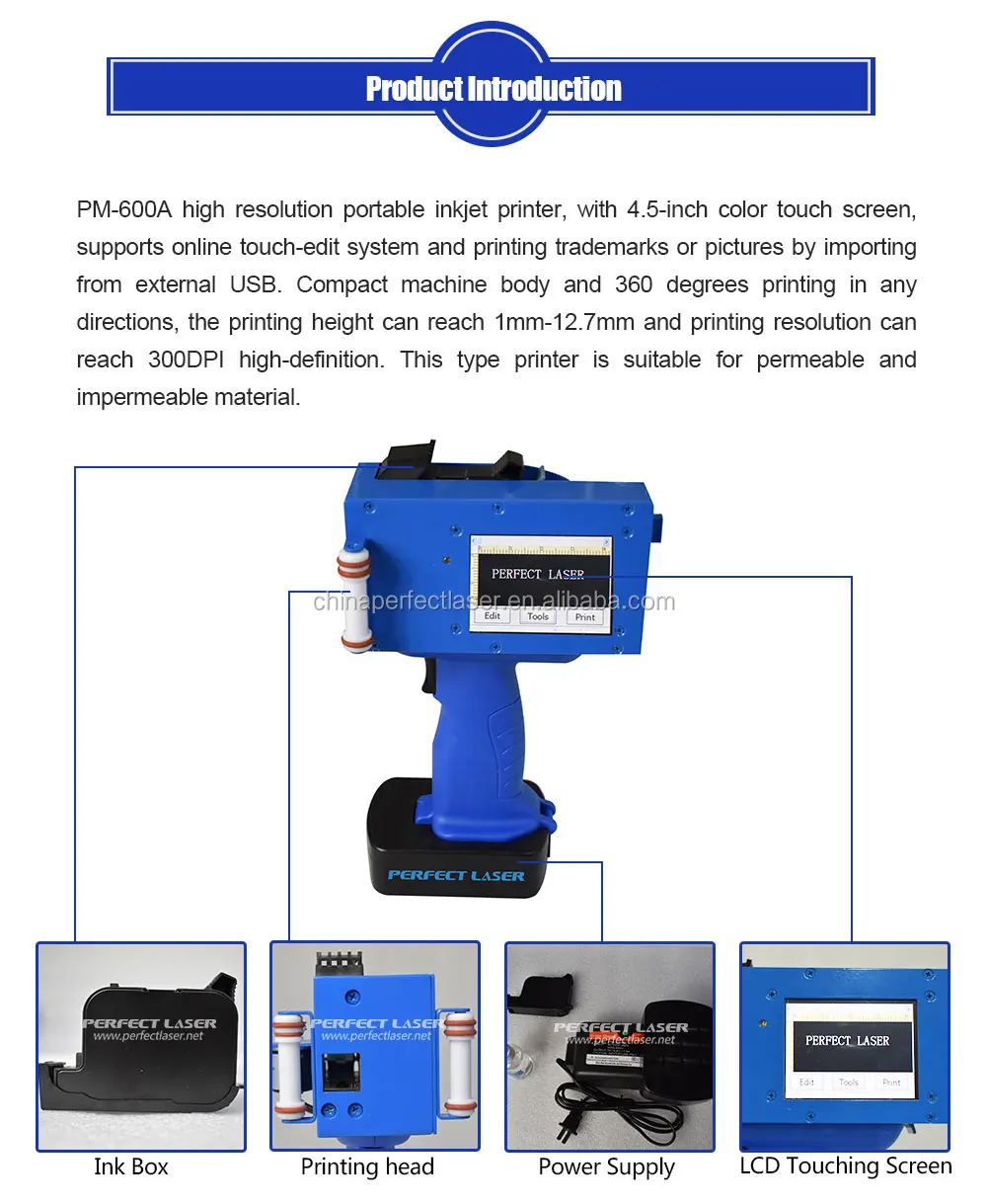 Handheld Batch Coding Machine Black Ink Expiry Date Mini Inkjet Printer ...