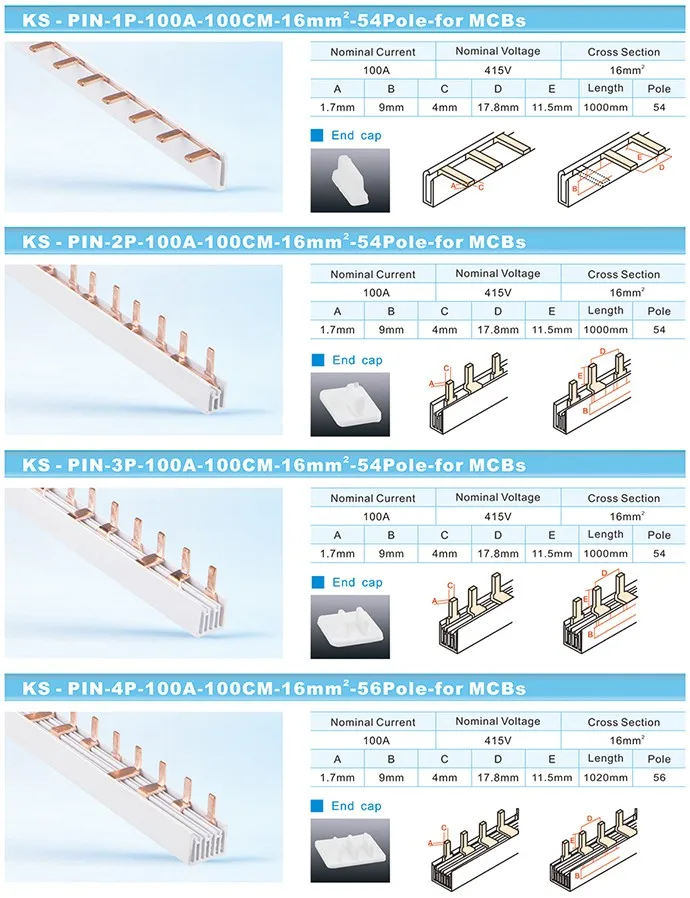 2P 100A MCB Copper Bar - Reliable Busbar Solutions
