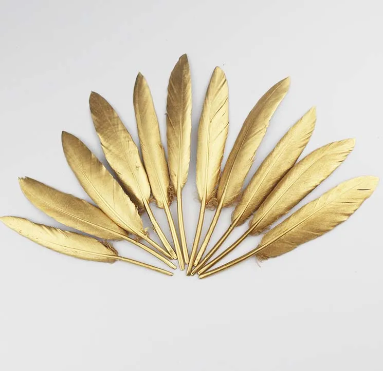 Wholesale Gold Glitter Craft Goose Plume Feather for Wedding