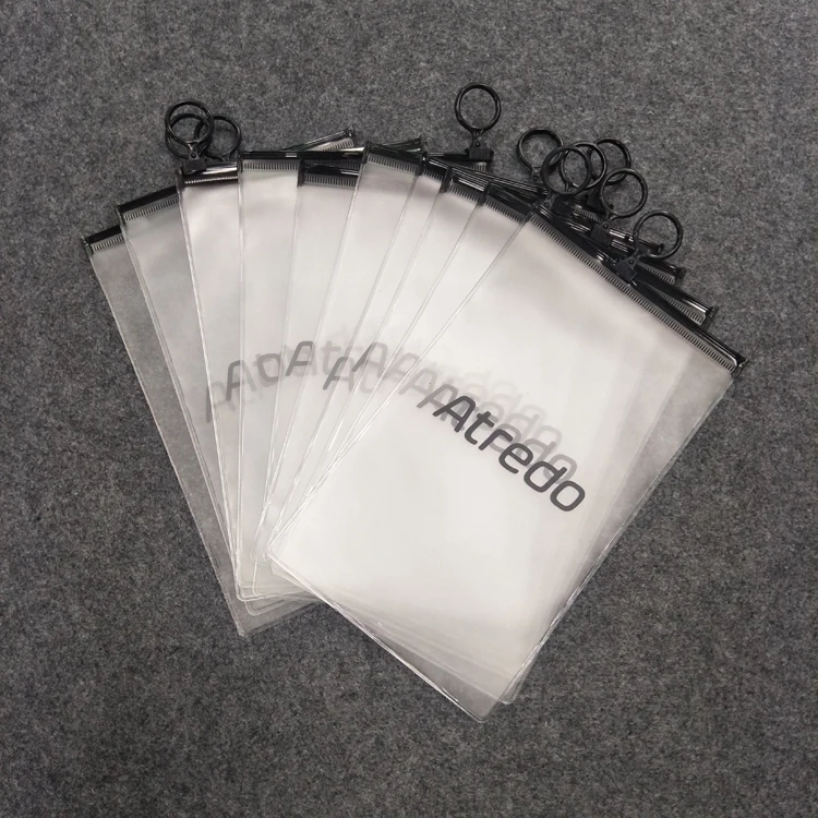 Plastic Pvc Zipper Bag Clothing Frosted Black Zip Lock Bags With Logo