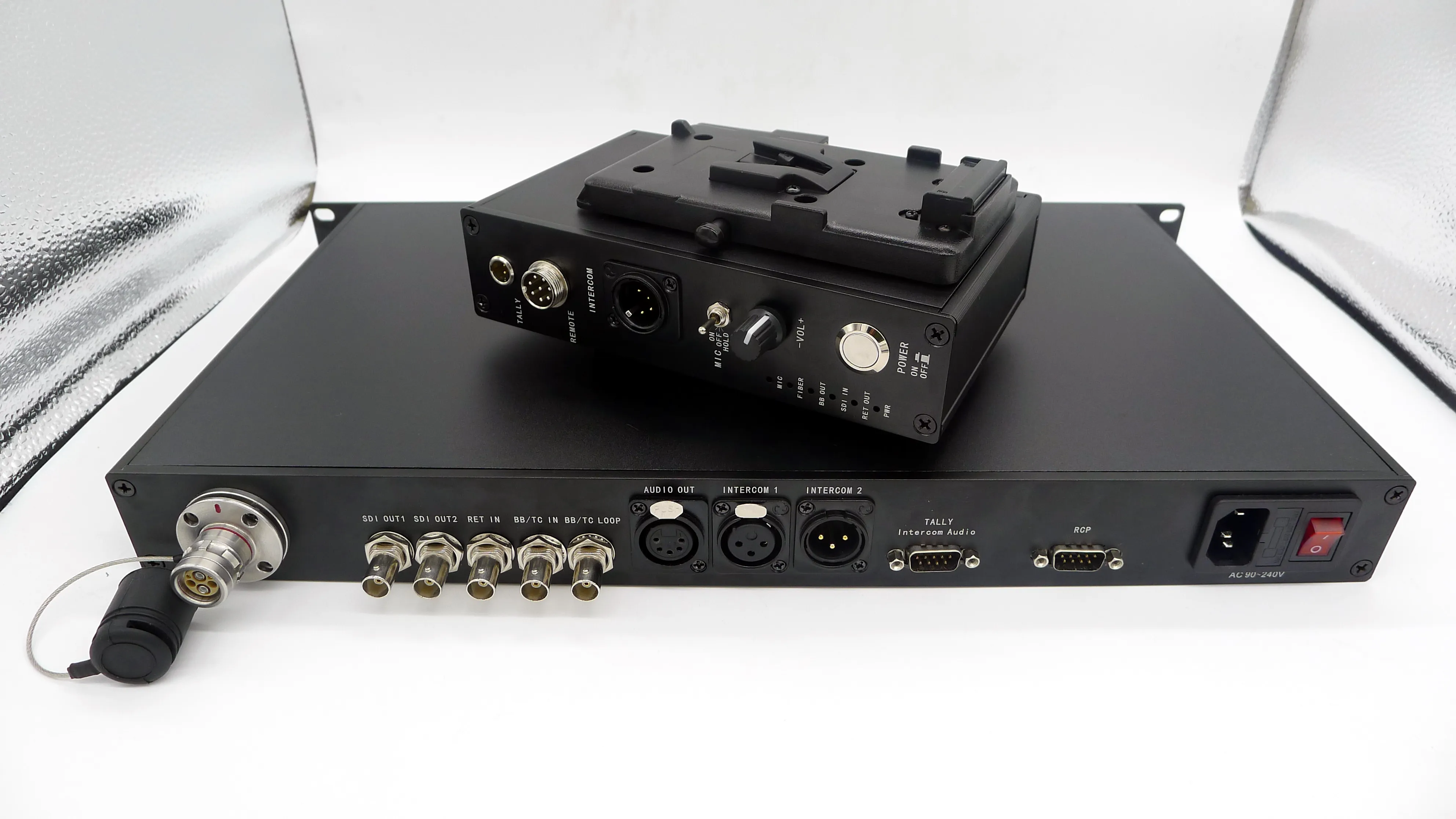 Fiber Optical Camcorder Converter with SMPTE 3K.93C Connectors