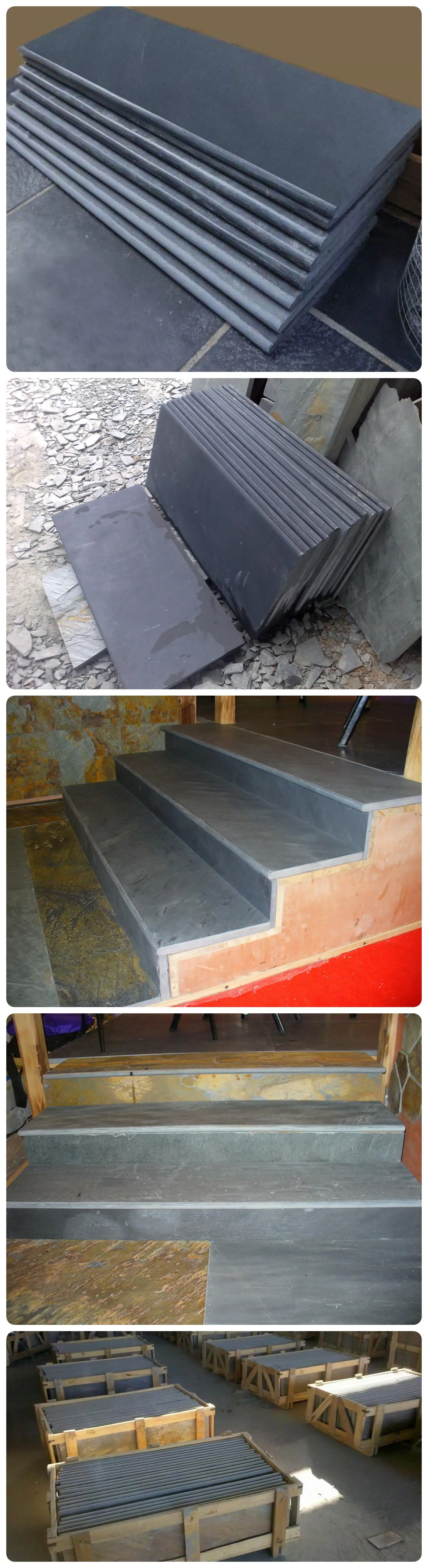 Shop Our Big Stock of Black Slate Stone Bullnose Edge Step