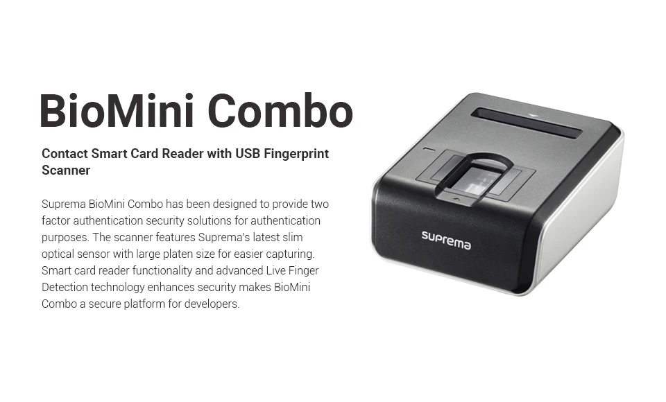 Suprema Biomini Combo Biometric Sdk Php Fingerprint Reader Fingerprint ...