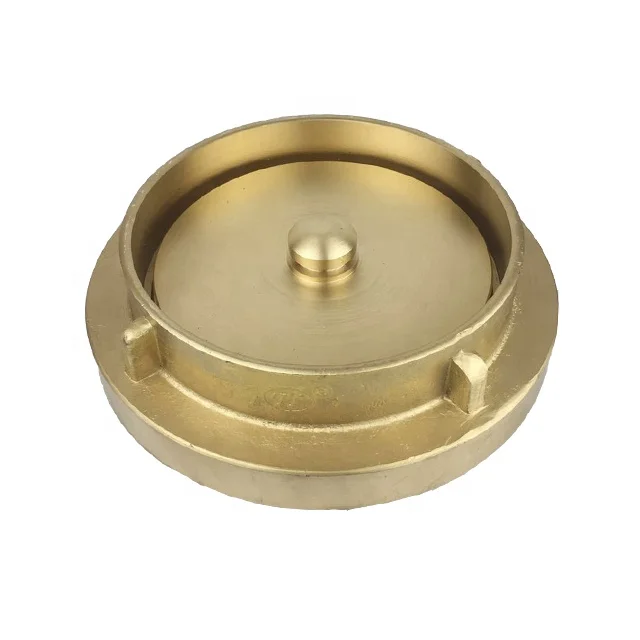 Brass Storz Hose Coupling Blank Cap with Chain - Fire Hydrant Cap