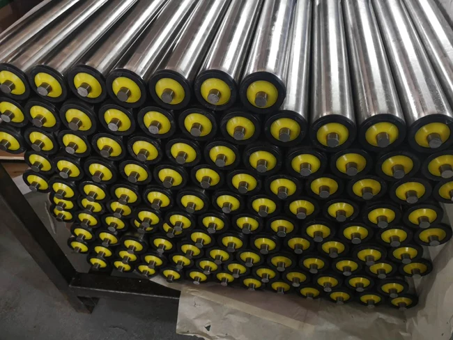 SS304 Spring Loaded Shaft Harbor 3 Inch Conveyor Roller