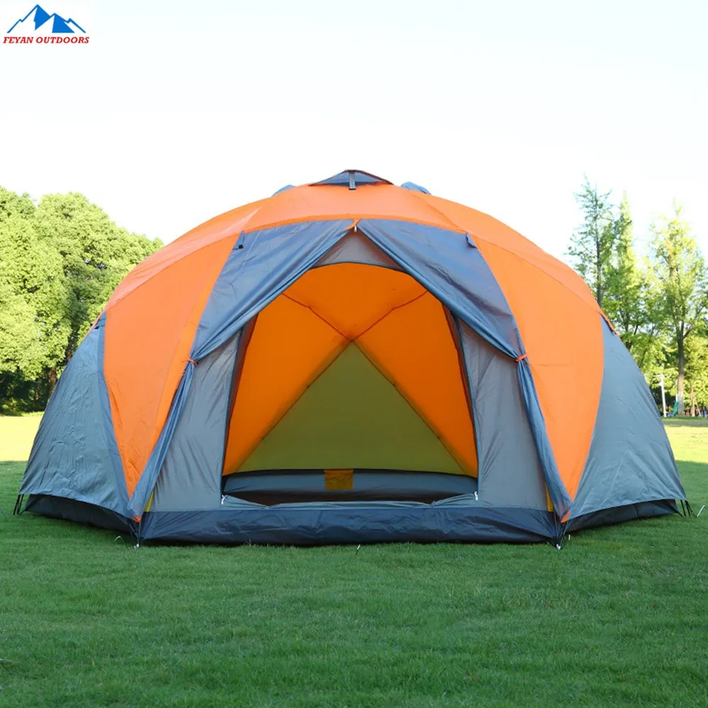 8-10 Person Color Orange Build Up Dome Family Outdoor Camping Tent ...