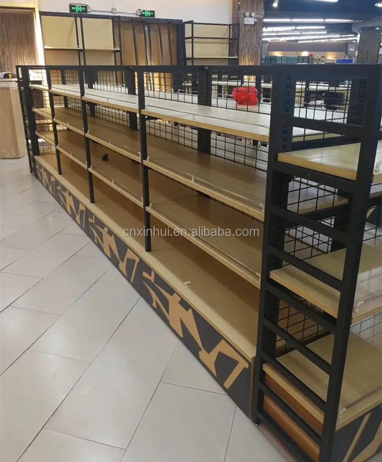 Supermarket Wood Gondola Shelving,retail Shop Design Gondola Shelf ...