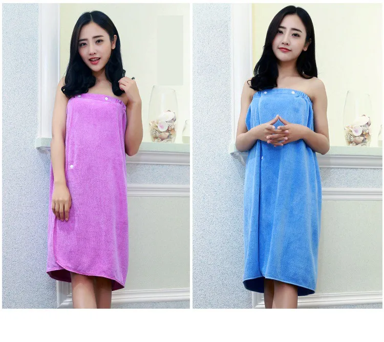 Women Absorbent Microfiber Shower Spa Body Wrap Towel - Affordable Bath ...