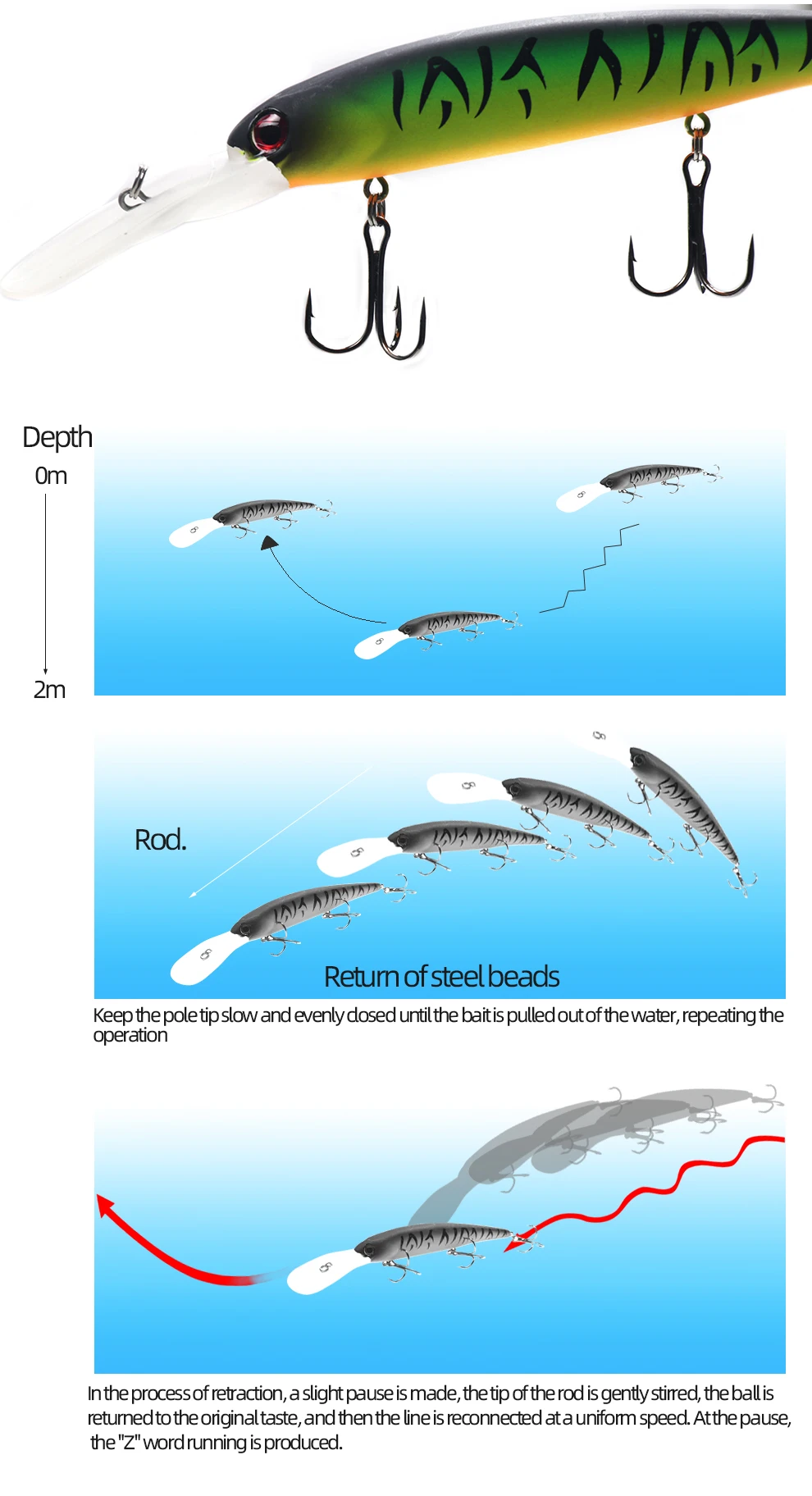 Cast Fish Lure 16cm 19g Hard Plastic Blank Deep Diving Minnow Lure Hard ...