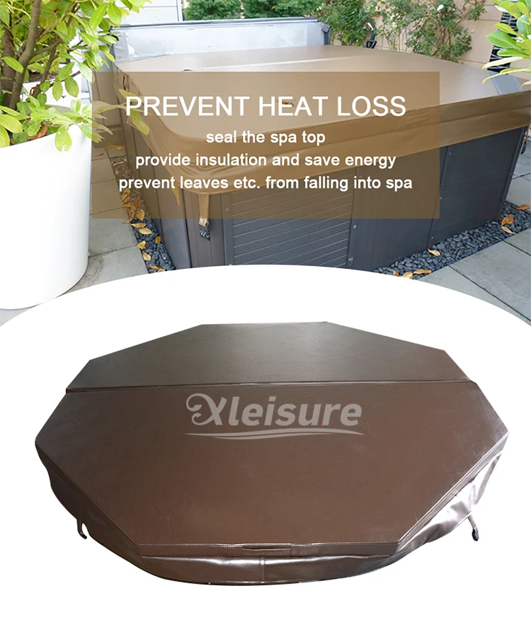 10-7cm Dark Brown Fiberglass Spa Hot Tub Cover - Durable & Energy-saving
