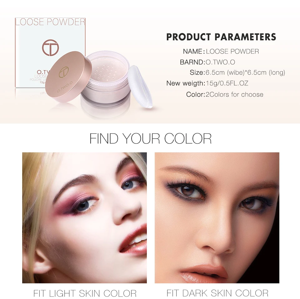 O.TWO.O Face Powder Makeup - 2 Colors Whitening Loose Powder