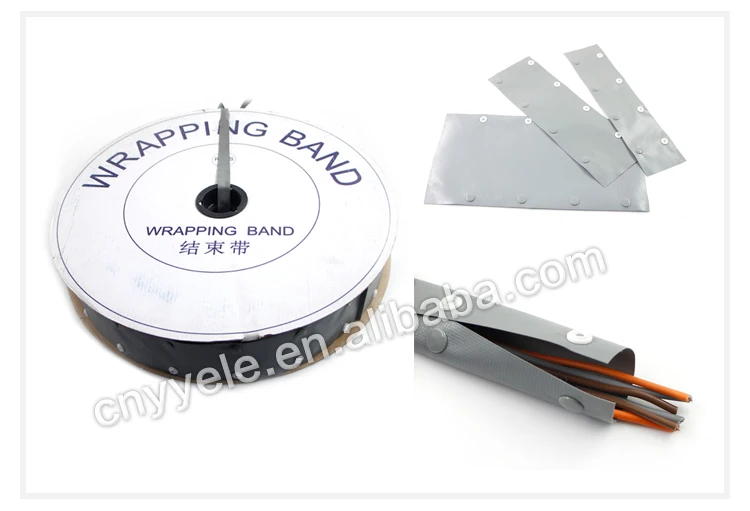 Grey Color PVC Button Wrapping Band for Electrical Wires