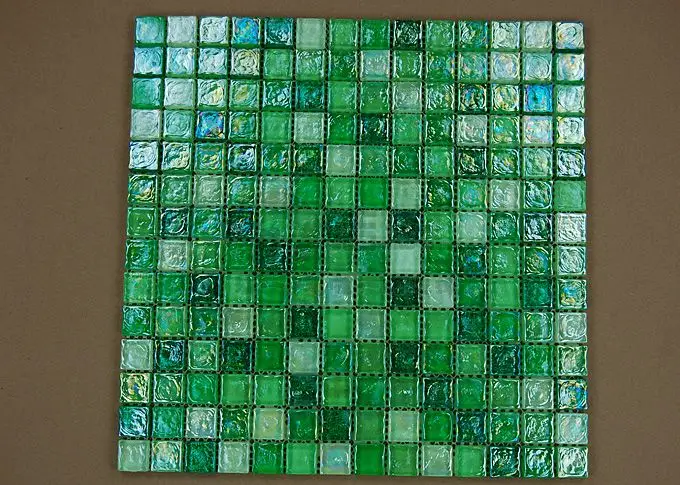 Green Blue Glass Mosaic Tile for Swimming Pool - Iridescent Pool Tile