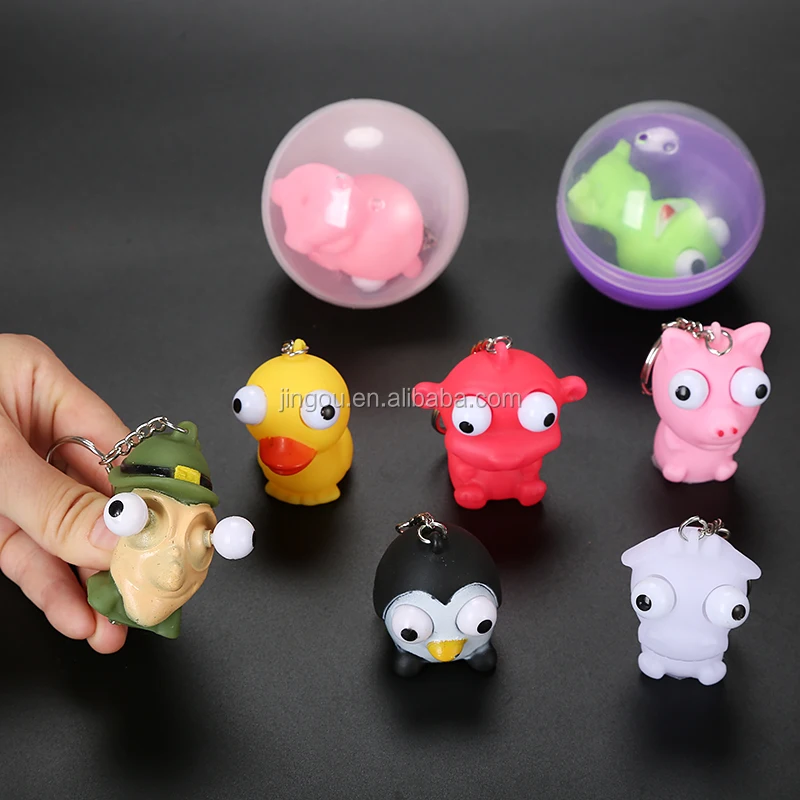 Wholesale Soft Eye Popping Stress Toys Pvc Animal Plastic Key Chain Eye ...