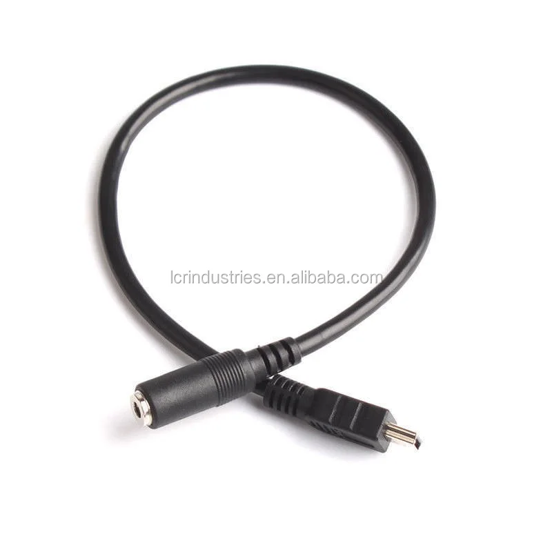 20cm Black 3.5mm X1.35mm Dc Female Jack To Mini Usb Dc Power Cable ...