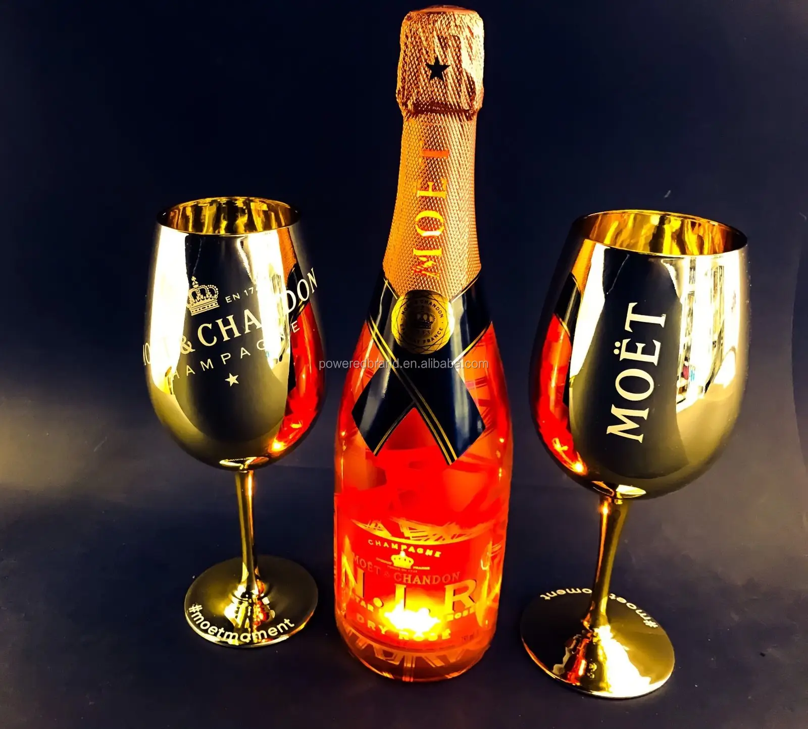 Moet & Chandon Goldedn/blue/rose Glass Goblet - Buy Golden Moet ...