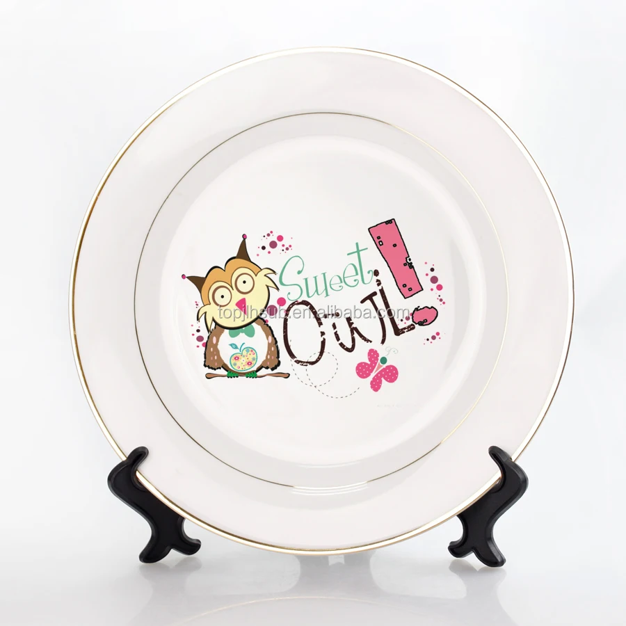 High Quality Personalized Sublimation Blank Gold Rim Decorative Plates ...