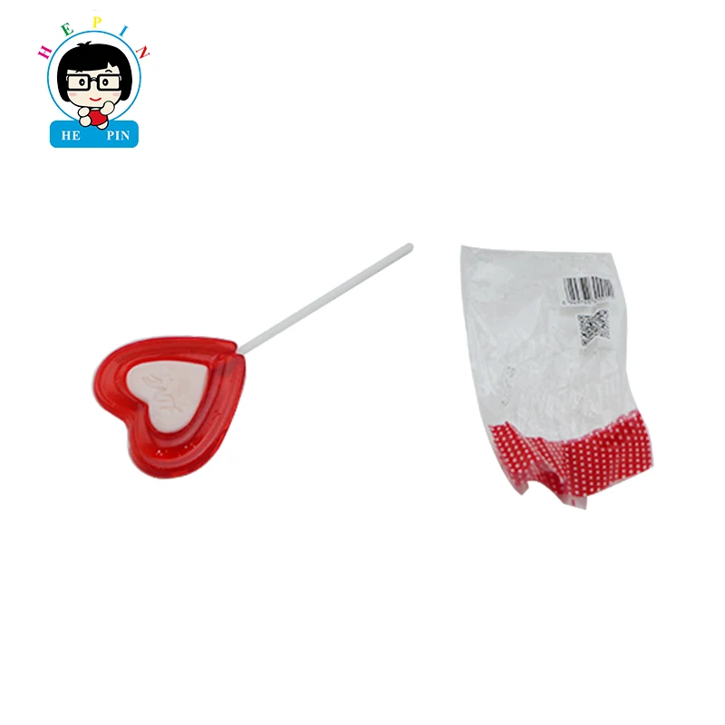 Red And White Mix Color Opp Bag Packing Heart Shape Hard Candy Lollipop ...
