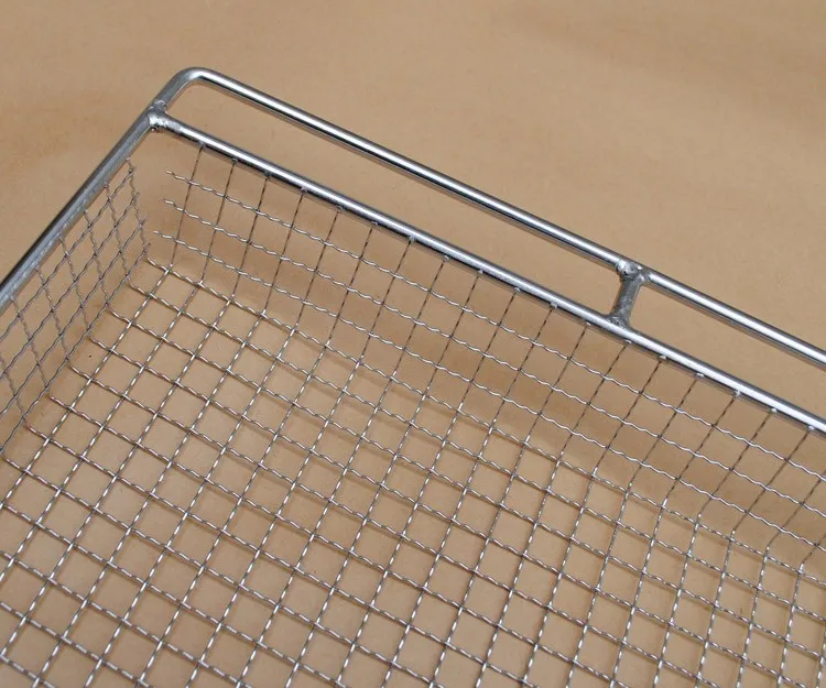 50mm Height Oven Stainless Steel Woven Mesh Wire Mesh Food Tray