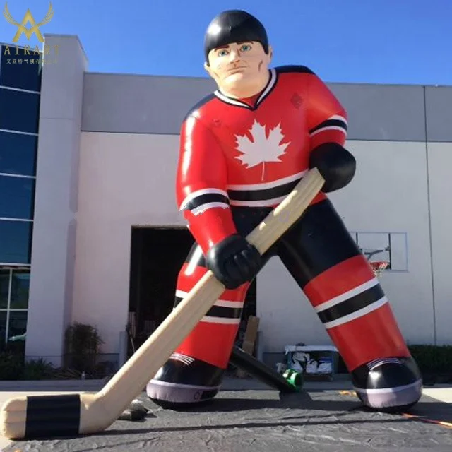 Customized Club Mascot Inflatable Ice Hockey Players Cartoon Character ...