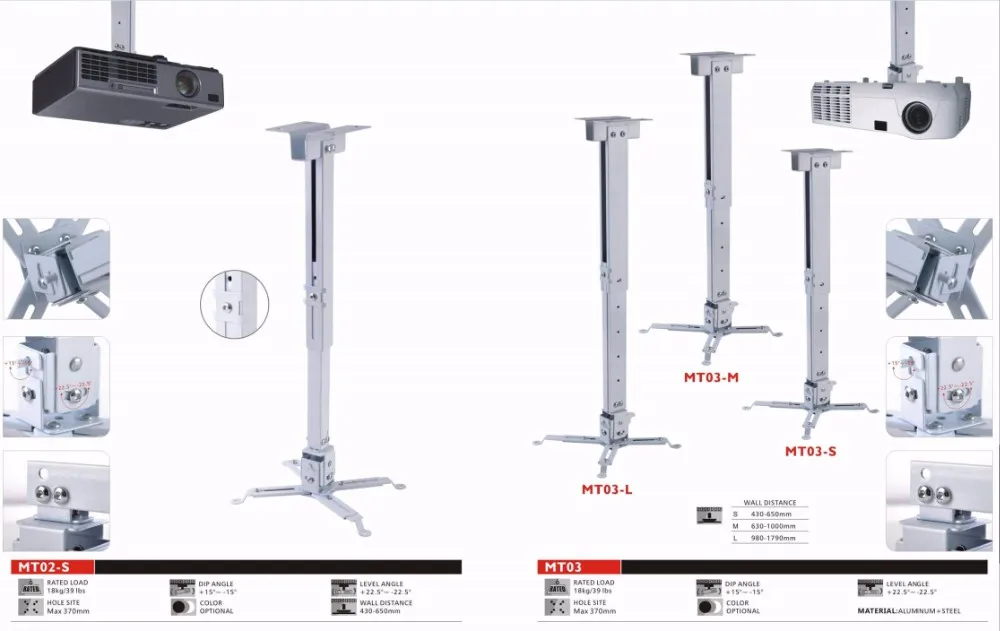 Projection Mount for Both Wall and Ceiling Projector Mounts