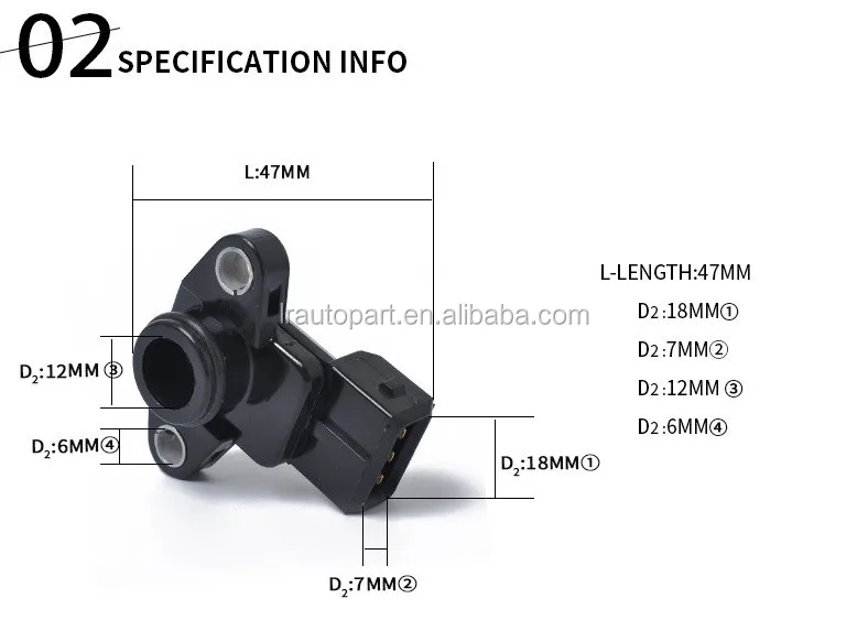 Intake Manifold Absolute Map Sensor E1t16871 Mn153281 For Mitsubishi ...