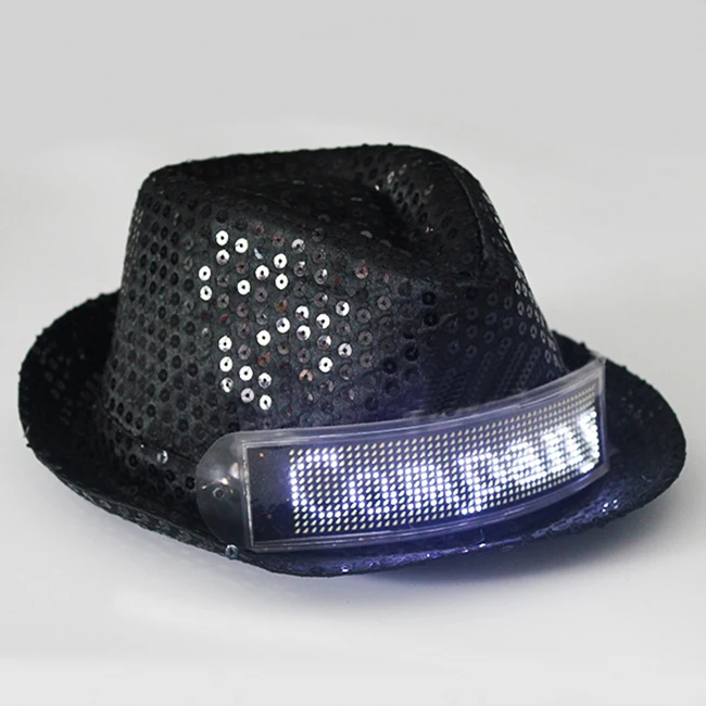 Smart Led Cap USB Recharge DIY Programmable Message Hat