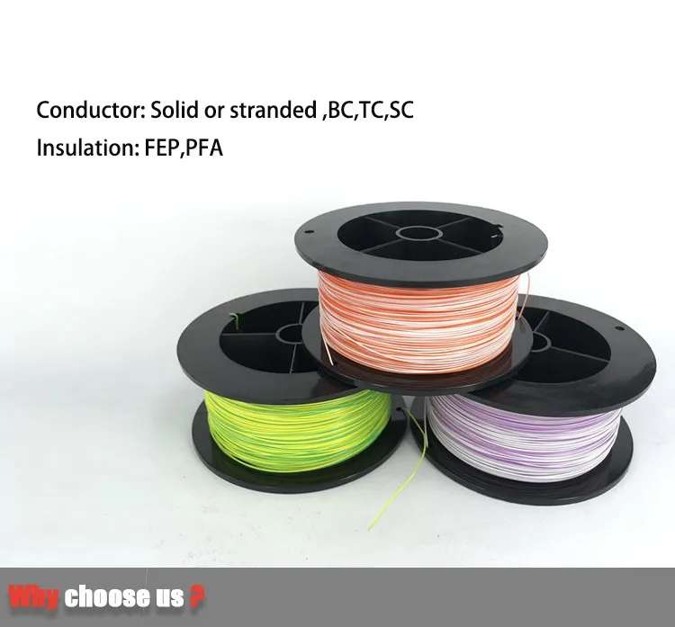 Pef Pfa Jacket Copper High Temperature Cable 28awg Ptfe Coated Heating ...