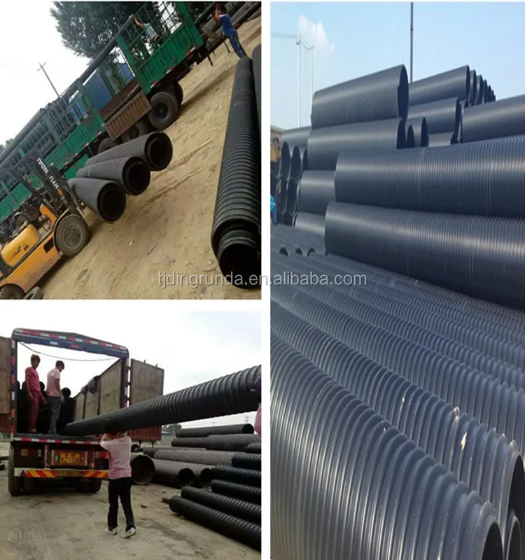 SN10 SN12.5 hdpe ท่อลูกฟูกเหล็กเข็มขัดพลาสติกท่อระบายน้ำราคา| Alibaba.com