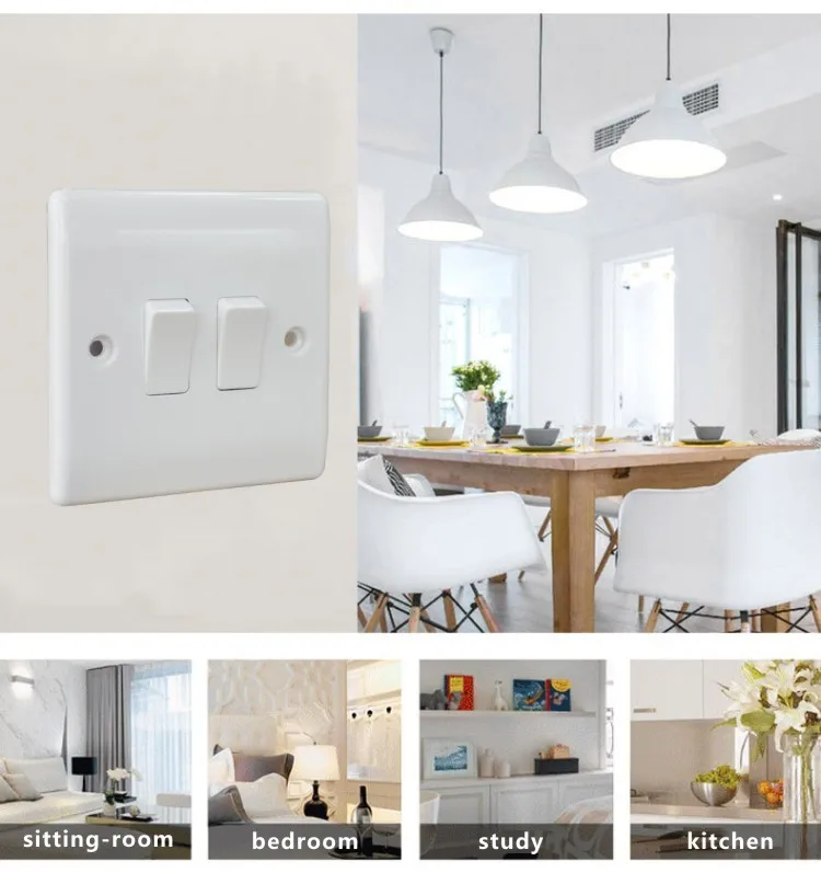 White British Standard 10amp Electric Light Switch Cover 1 Gang Switch ...