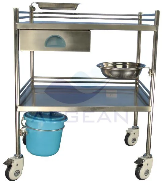 Ag-ss042d Stainless Steel Instrument Cleaning Trolley Carts With Drawer ...
