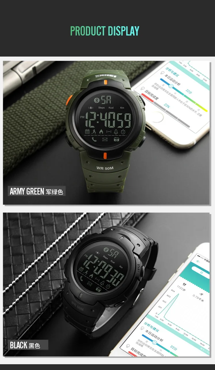 Ce Rohs 1301 Reloj Skmei Hombre Watches Digital Ios 4.0 Android Smart ...