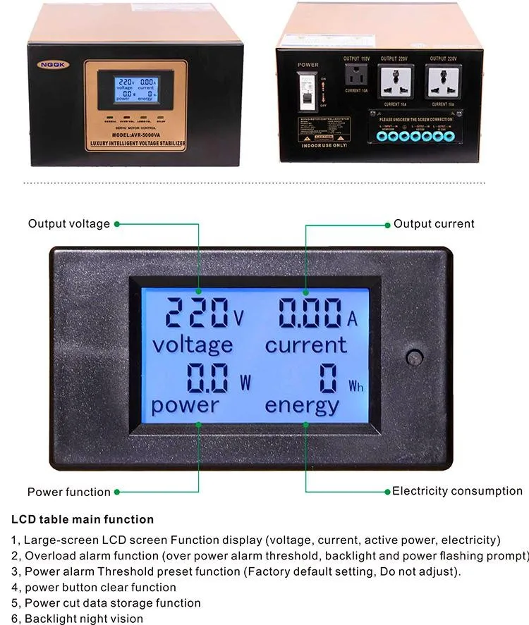 AVR 5000VA Servo Automatic Digital Single Phase Voltage Regulator ...