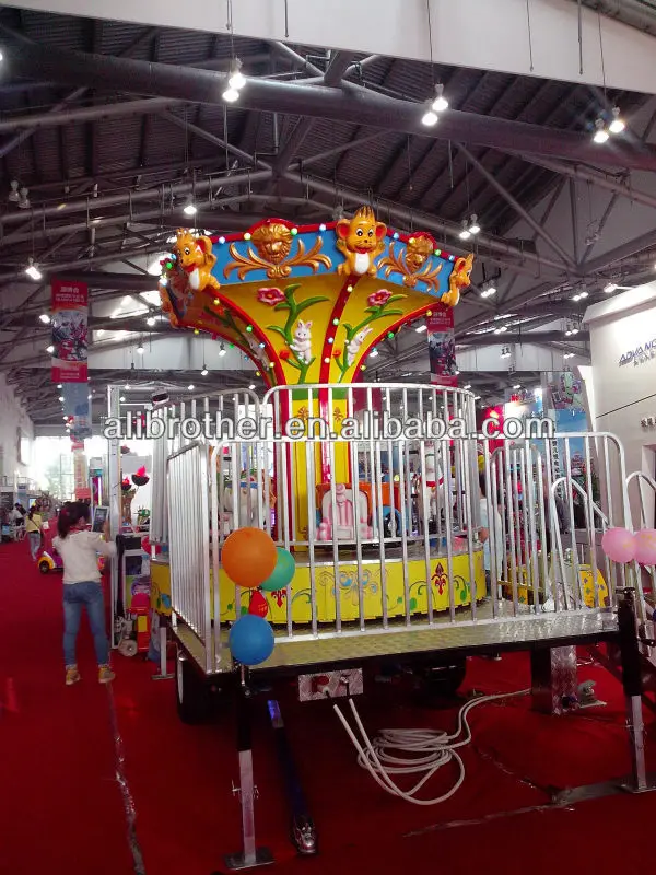 Popular Outdoor Carousel Fairground Folded Carousel With Trailer For ...