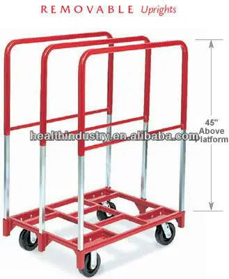 Red Panel Carts With 2 Removable Uprights And With Solid Deck Covering ...