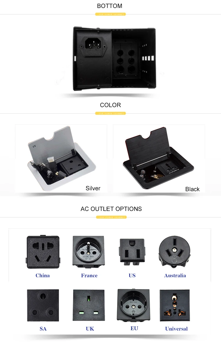 Js-440 With Multiple Av Cable Cubby Cover Flip Lid Power Hidden Socket ...