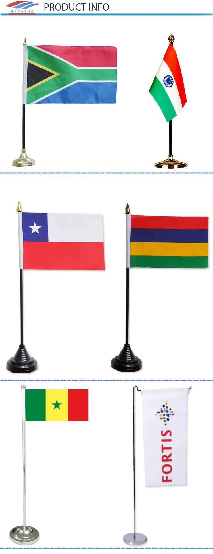 Accept Custom Size Shape Polyester Fabric Desk Top Table Flag Stand For ...